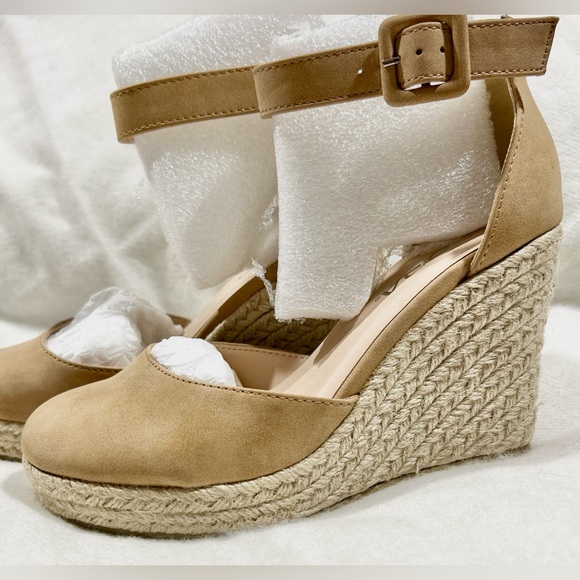 Soda | Shoes | Womens Soda Tan Espadrille Wedge Heels With Cute Ankle ...